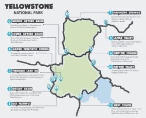 Best Things To Do in Yellowstone National Park on a Map | Outdoorsome